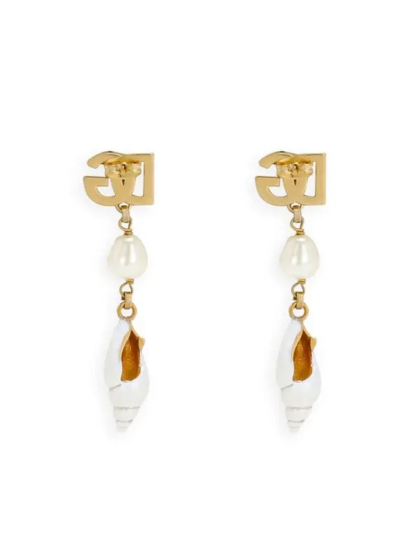 Dolce & Gabbana Dg Shell Drop Earrings - Gold