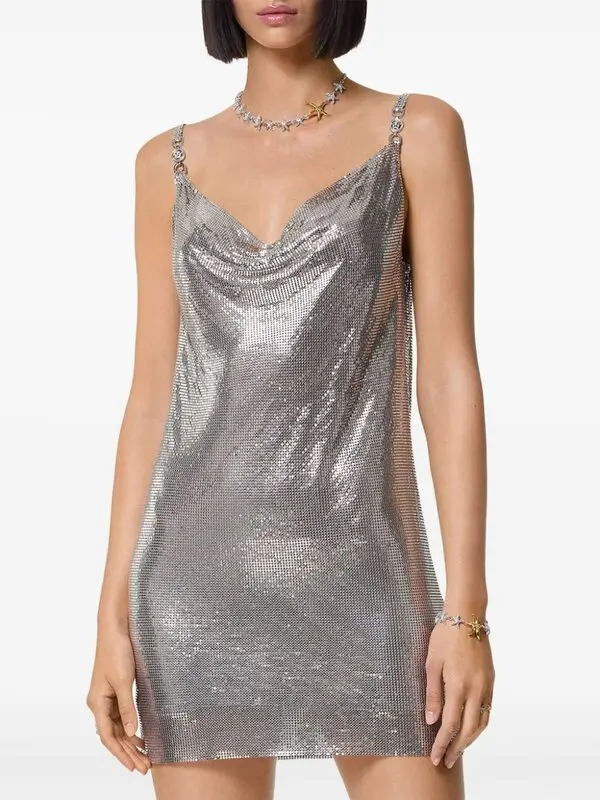 Versace Chainmail Mini Dress - Silver | Editorialist