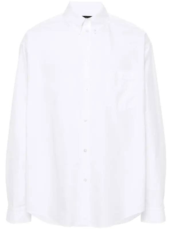 Balenciaga Button-down Collar Cotton Shirt - White