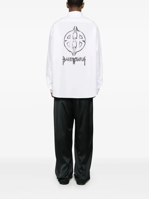 Balenciaga Button-down Collar Cotton Shirt - White
