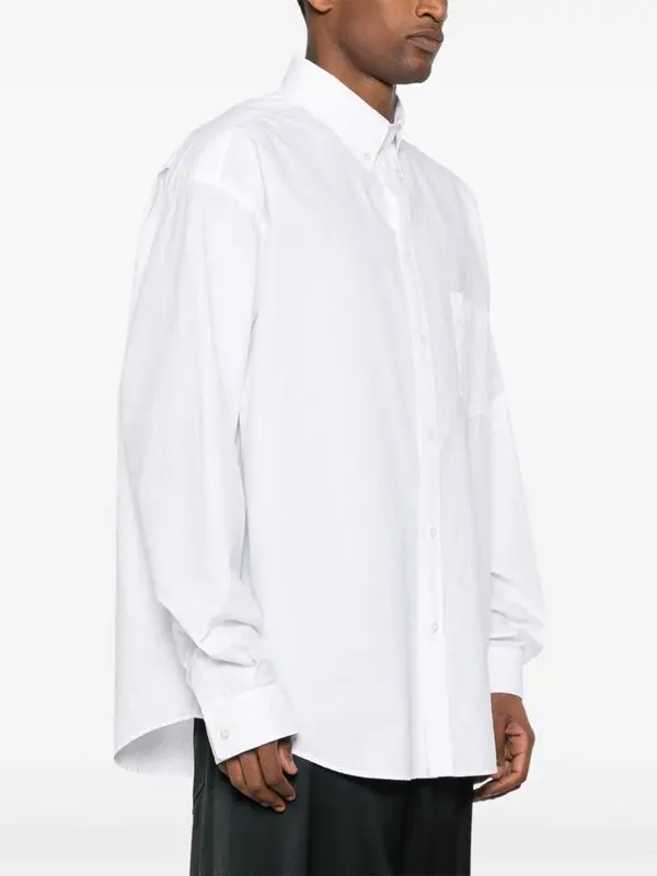 Balenciaga Button-down Collar Cotton Shirt - White