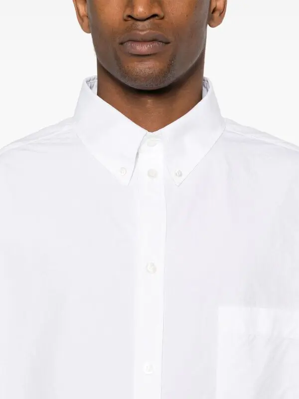 Balenciaga Button-down Collar Cotton Shirt - White