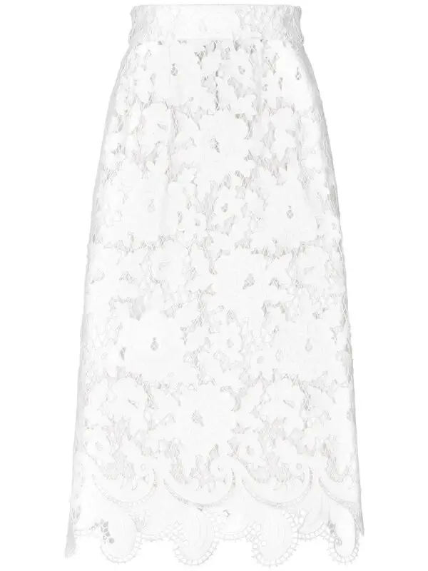 Dolce & Gabbana Floral-embroidered Open-work Skirt