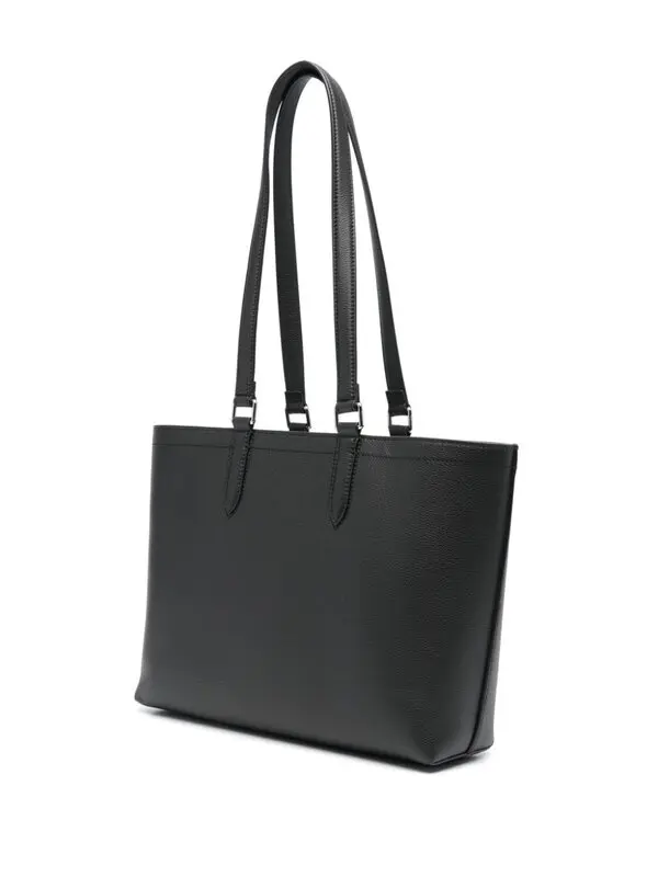 Fendi Roma Logo-embossed Leather Tote Bag - Black | Editorialist