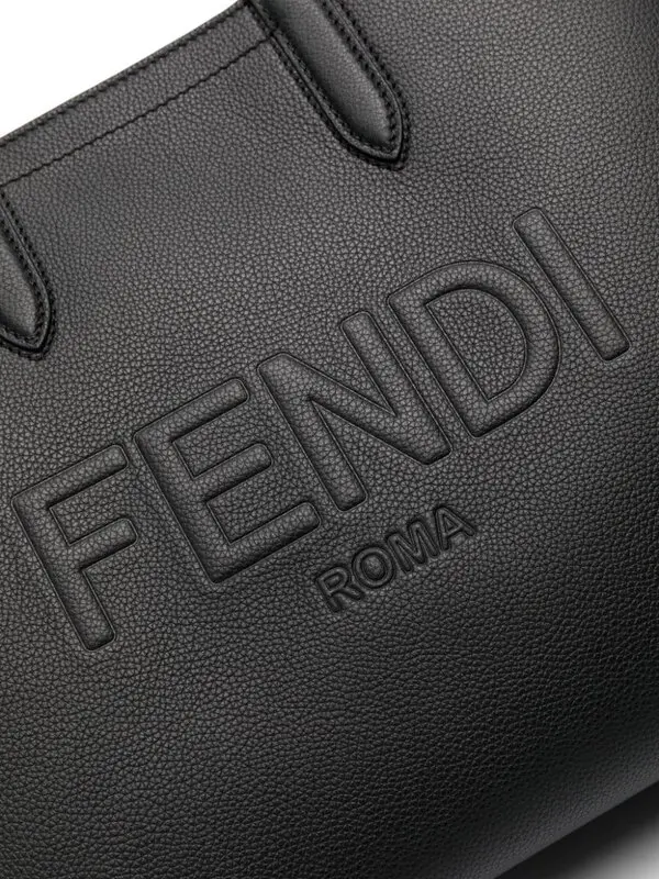 Fendi Roma Logo-embossed Leather Tote Bag