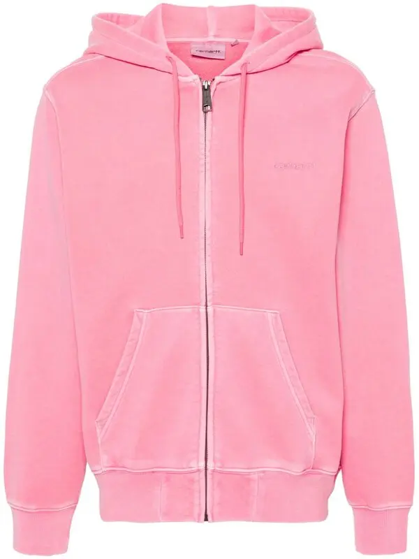 00s Carhartt zipup hoodie y2k 短丈 サーモンピンク Carhartt Work In Progress Duter Zip-Up Hoodie - Pink | Editorialist