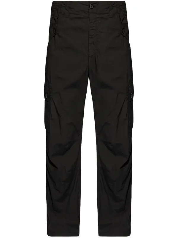 Dolce & Gabbana Logo-appliqué Cotton Cargo Trousers - Black