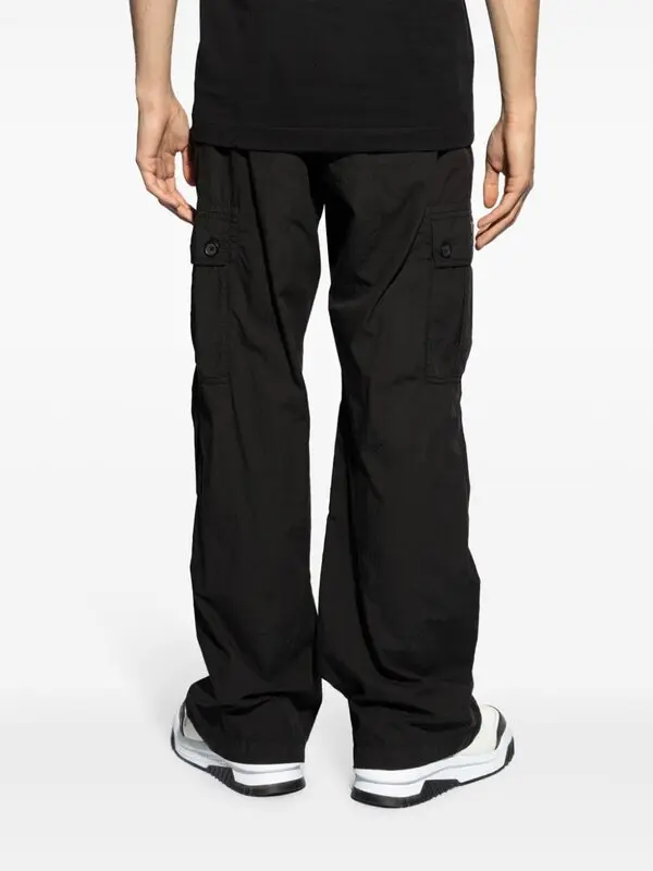 Dolce & Gabbana Logo-appliqué Cotton Cargo Trousers - Black