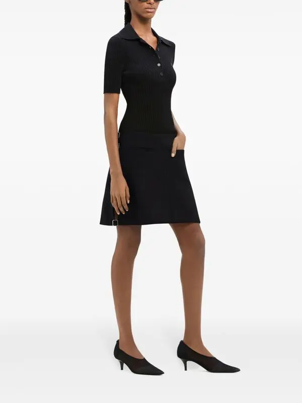 COURREGES Buckled Wool Miniskirt
