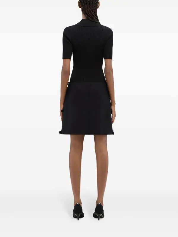 COURREGES Buckled Wool Miniskirt