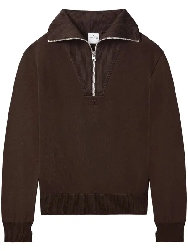 COURREGES Logo-embroidered Wool Sweater