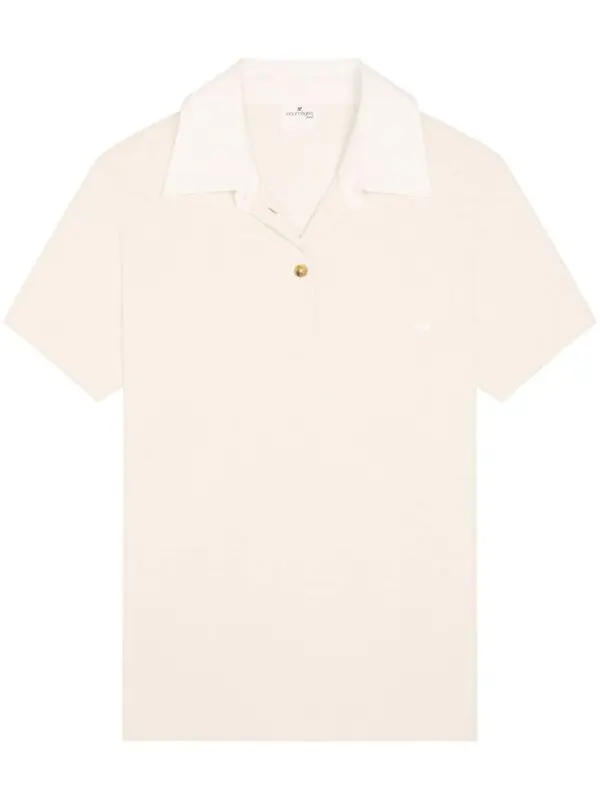 COURREGES Contrasting Cotton Blend Polo Shirt