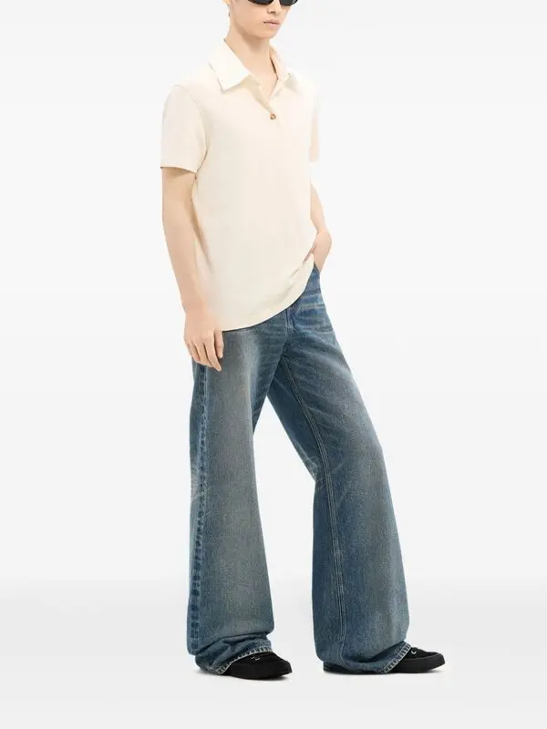 COURREGES Contrasting Cotton Blend Polo Shirt
