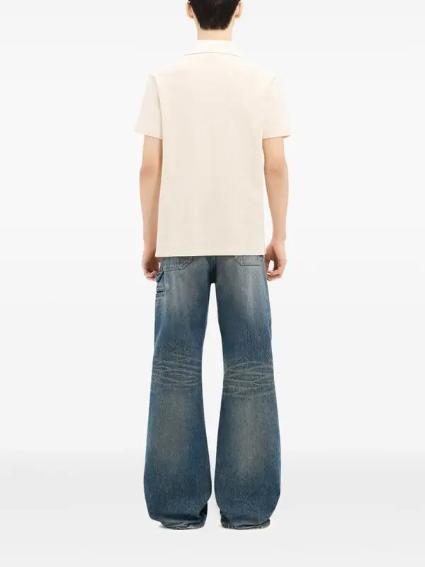 COURREGES Contrasting Cotton Blend Polo Shirt