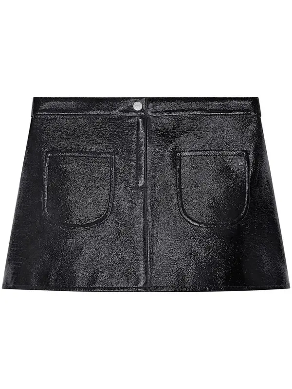 COURREGES A-line Coated Miniskirt
