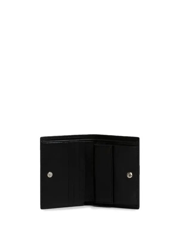 Marni Leather Bifold Wallet With Mending-embroidery - Black