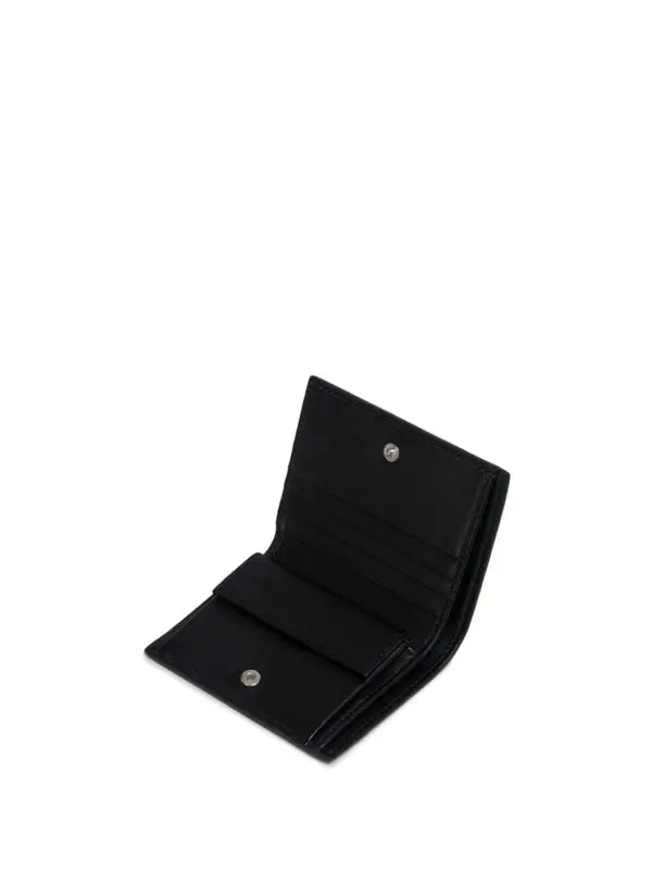 Marni Leather Bifold Wallet With Mending-embroidery - Black