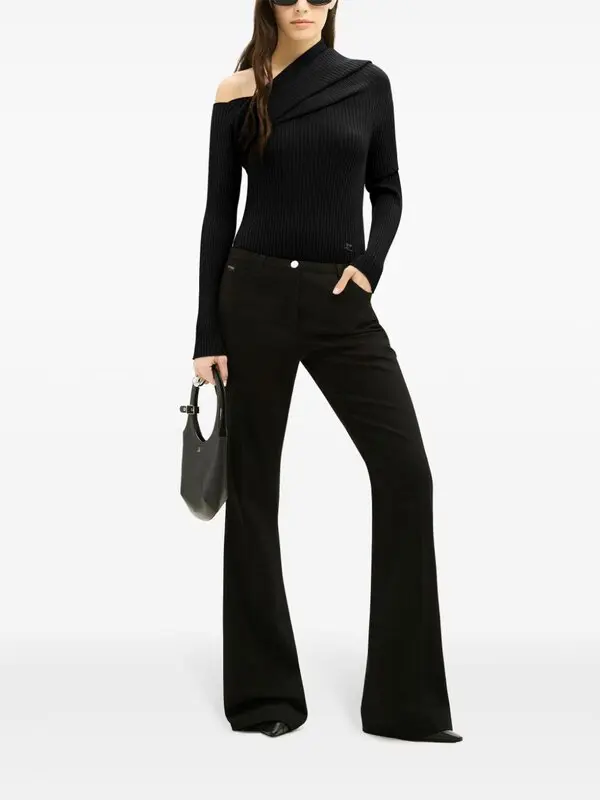 COURREGES Logo-embroidered Knitted Jumper - Black