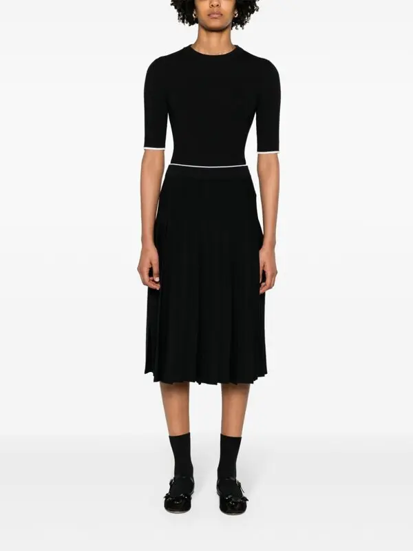 Thom Browne Contrasting-trim Ribbed Jumper - Black
