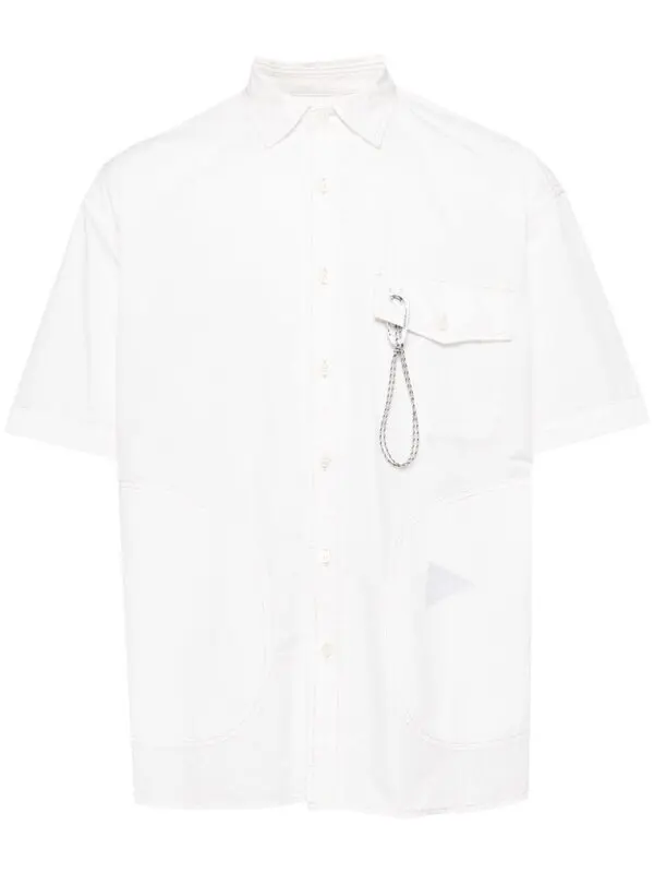 AND WANDER Appliqué-detail Short-sleeve Shirt