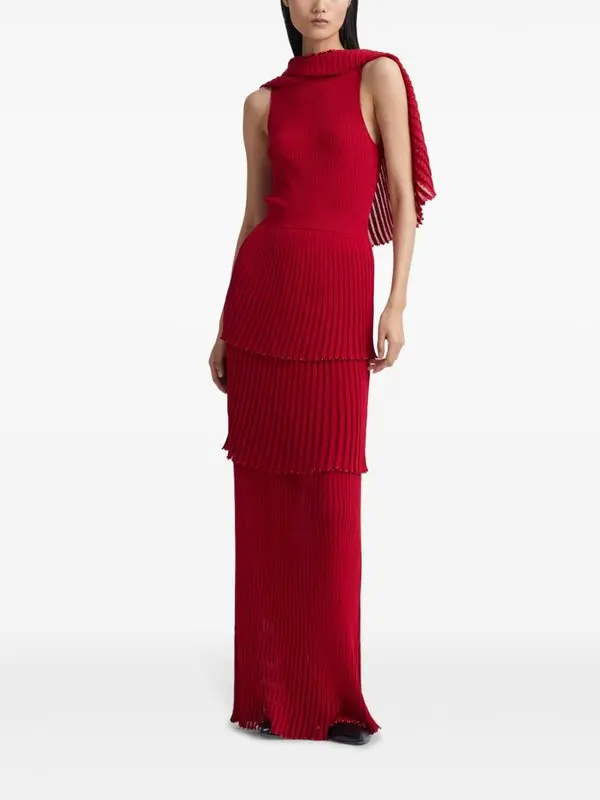 altuzarra red dress Polly off-shoulder jersey maxi dress in red - Altuzarra
