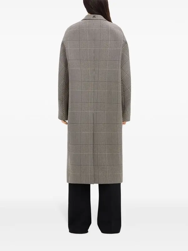 COURREGES Cocoon Checked Coat - Black