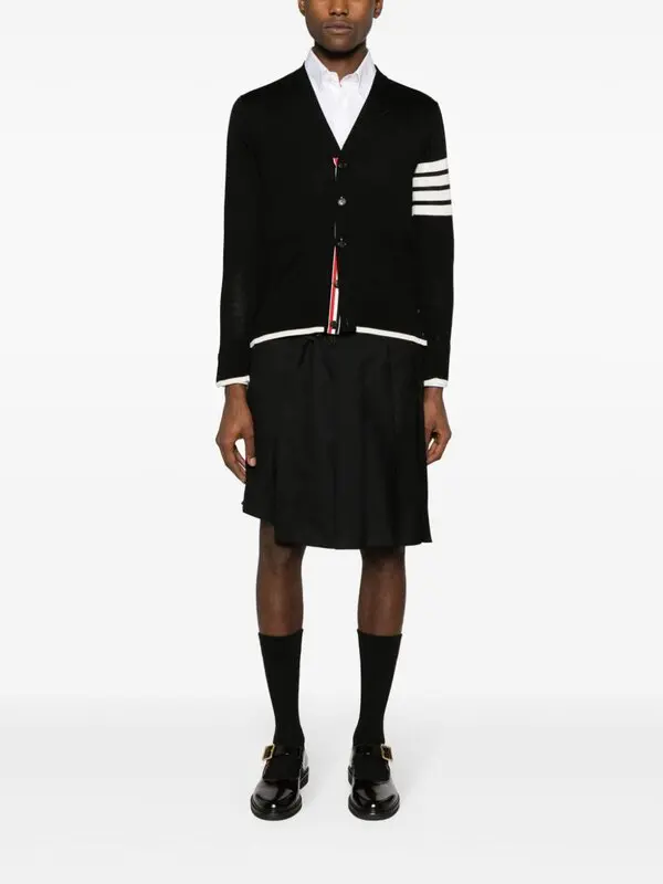 Thom Browne Fine Merino Wool 4-bar Relaxed Fit Cardigan
