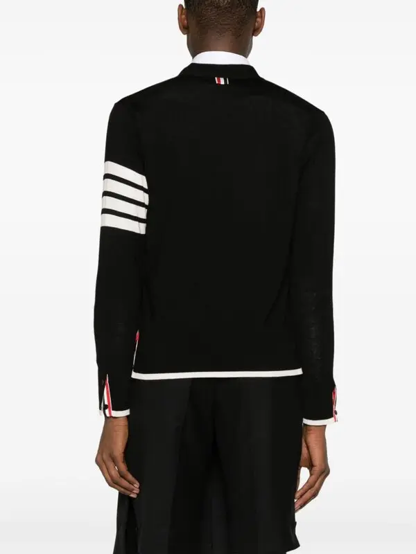 Thom Browne Fine Merino Wool 4-bar Relaxed Fit Cardigan