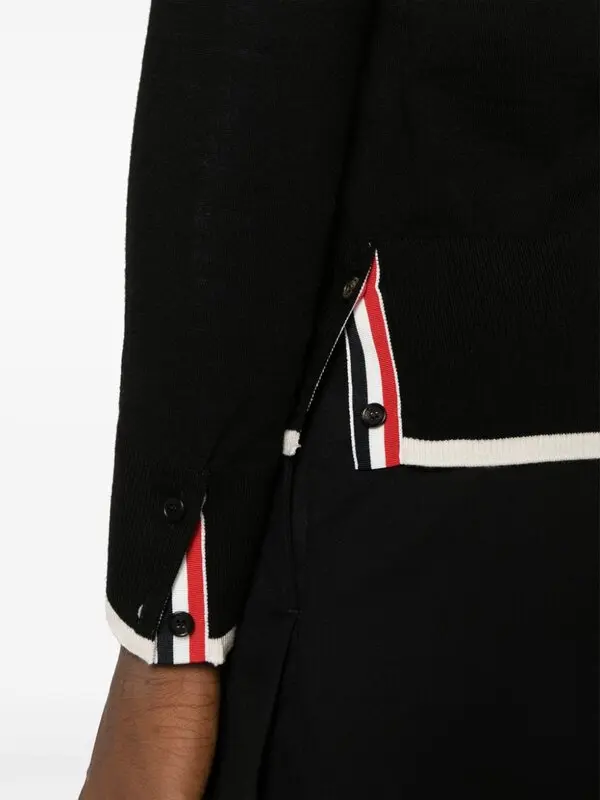 Thom Browne Fine Merino Wool 4-bar Relaxed Fit Cardigan