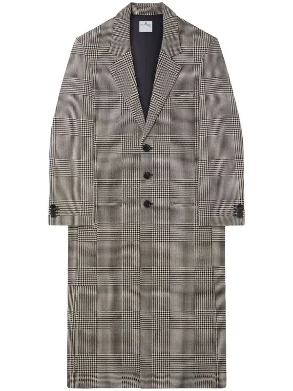 COURREGES Prince Of Wales-pattern Single-breasted Coat