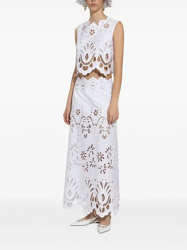 Dolce & Gabbana Cut-out Cotton Crop Top