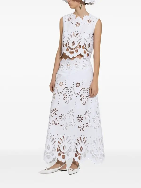 Dolce & Gabbana Cut-out Cotton Crop Top