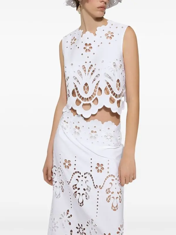 Dolce & Gabbana Cut-out Cotton Crop Top