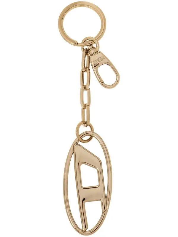 DIESEL® Oval D Polished Keychain - Gold