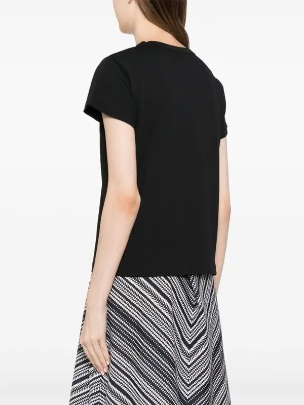 AGNES B. Logo-print Cotton T-shirt - Black