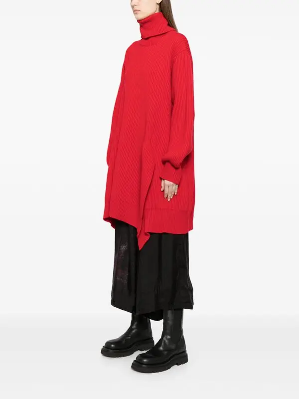 Yohji Yamamoto Roll-neck Asymmetric Jumper