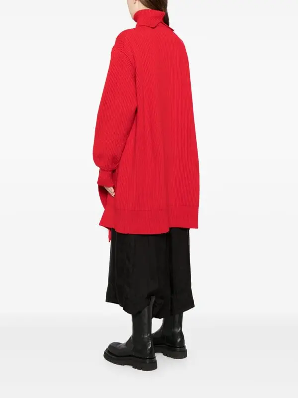 Yohji Yamamoto Roll-neck Asymmetric Jumper