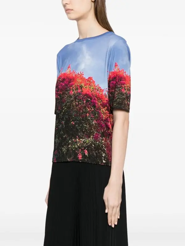 AGNES B. Bougainvilleas-print T-shirt