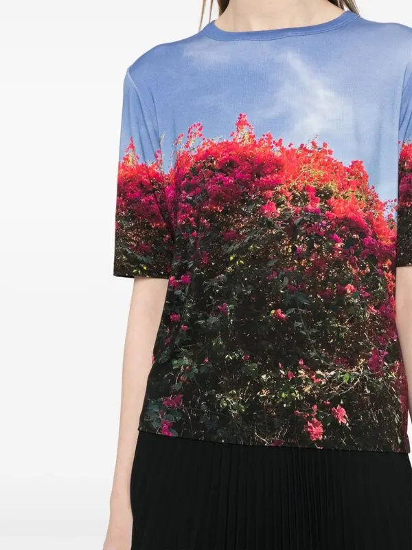 AGNES B. Bougainvilleas-print T-shirt