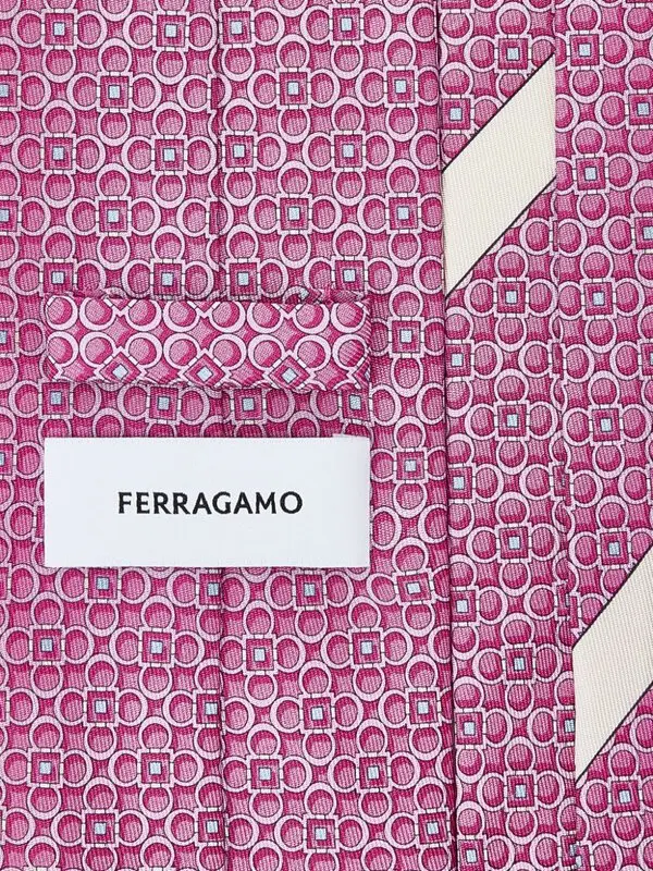 FERRAGAMO Gancini-pattern Silk Tie