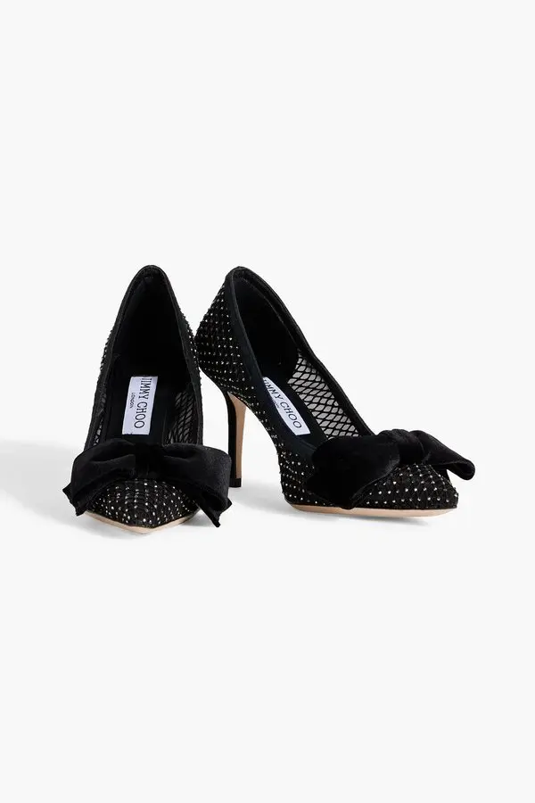 JIMMY CHOO Flaca 50 Crystalembellished Mesh Pumps