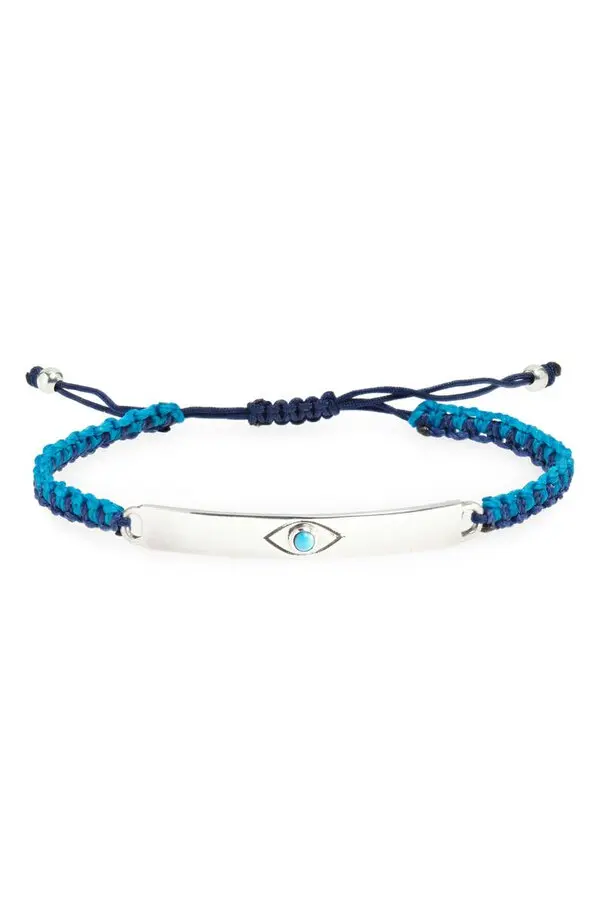Caputo & Co Evil Eye Macramé Bracelet - Turquoise
