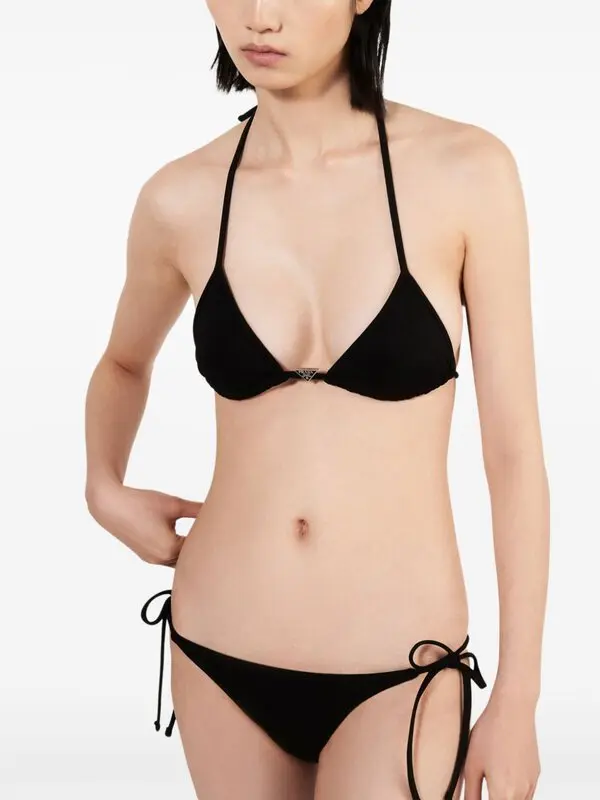 Prada Triangle-logo Side-tie Bikini Bottom