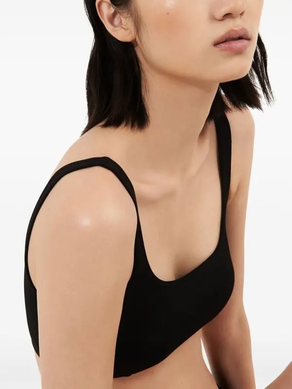 Prada Interlock-weave Square-neck Bikini Top