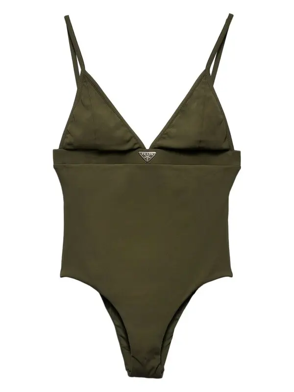 Prada Fine-ribbed Swimsuit - Green