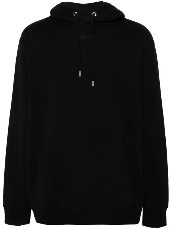 LANVIN Embroidered Logo Cotton Hoodie - Black