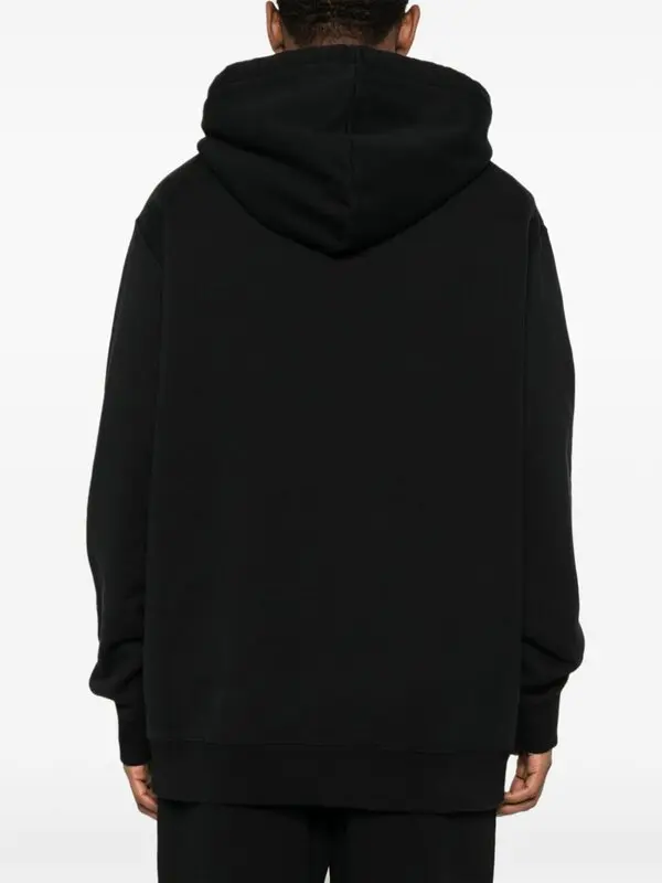 LANVIN Embroidered Logo Cotton Hoodie - Black