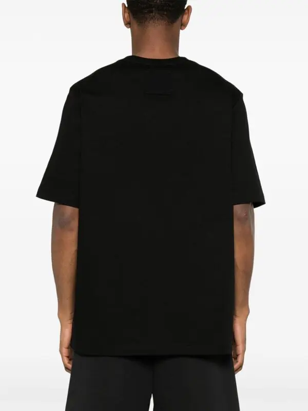 LANVIN Logo-embroidered Cotton T-shirt - Black