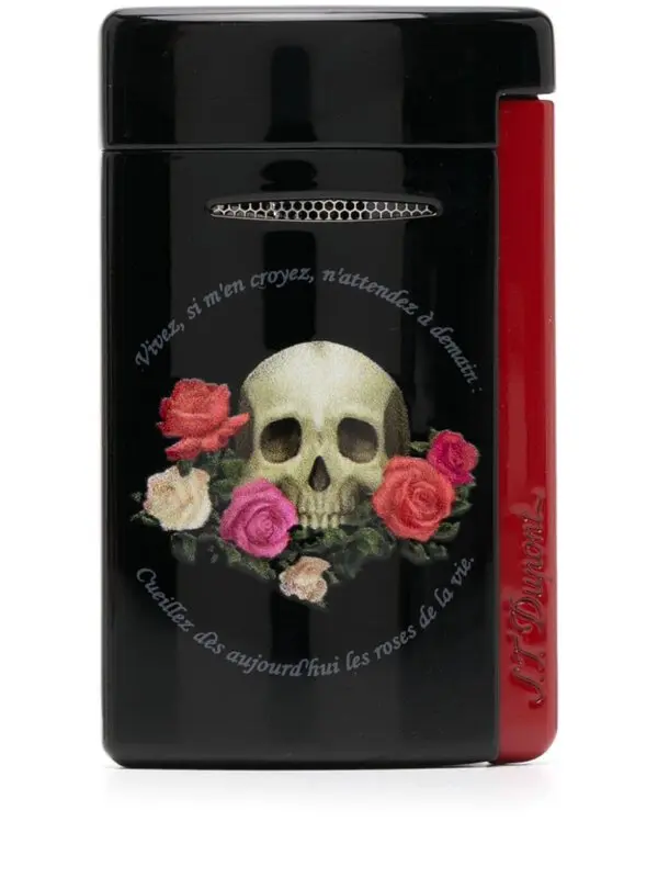 S.t. Dupont Minijet Memento Mori Lighter - Black