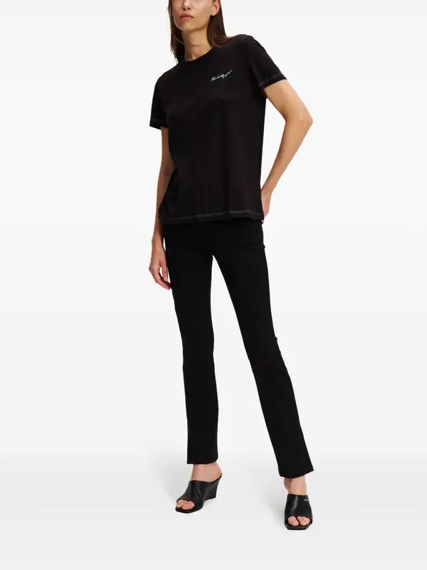 Karl Lagerfeld Logo-embroidered T-shirt